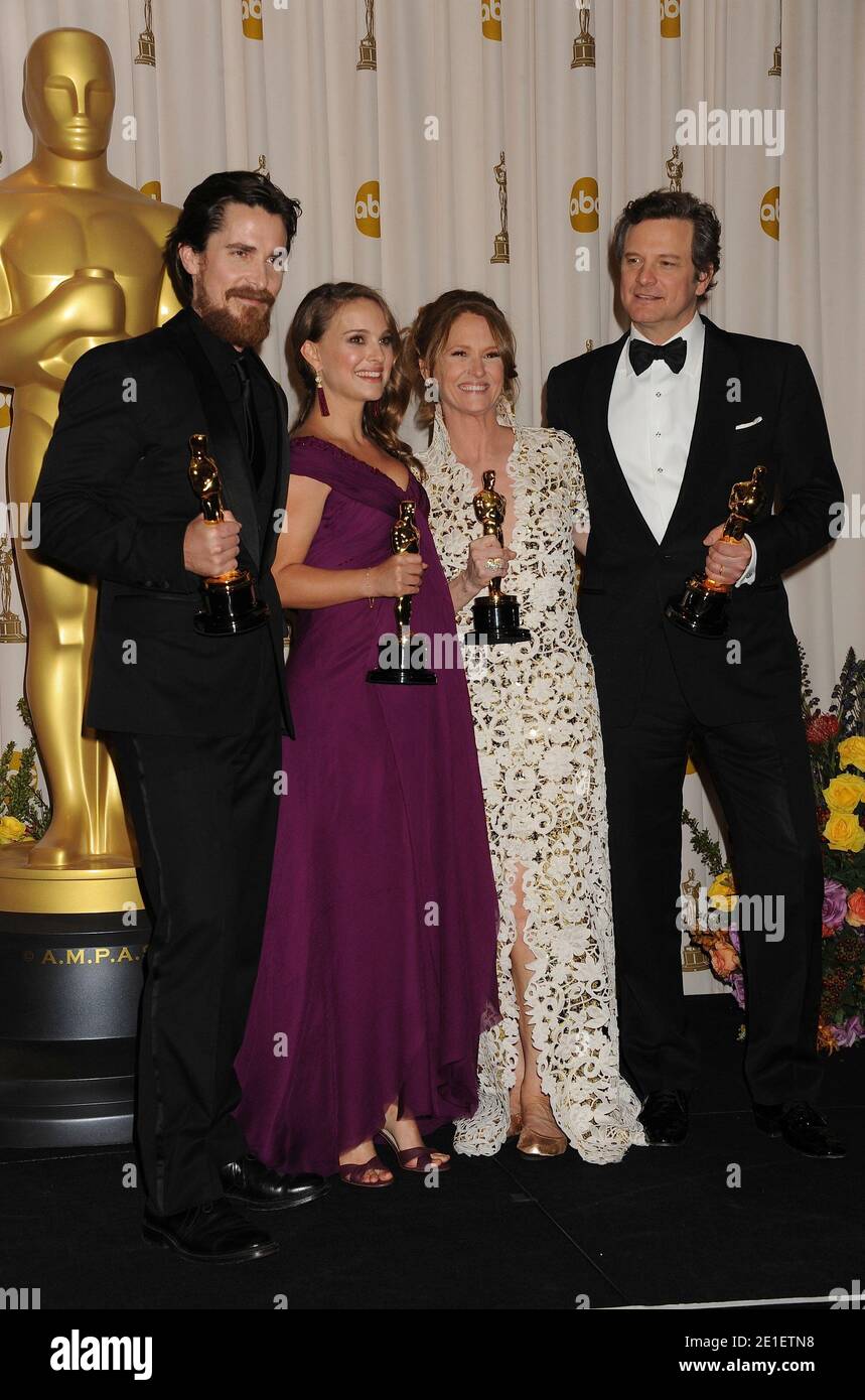 L-R: Academy Award Winners Christian Bale, Natalie Portman, Melissa Leo ...