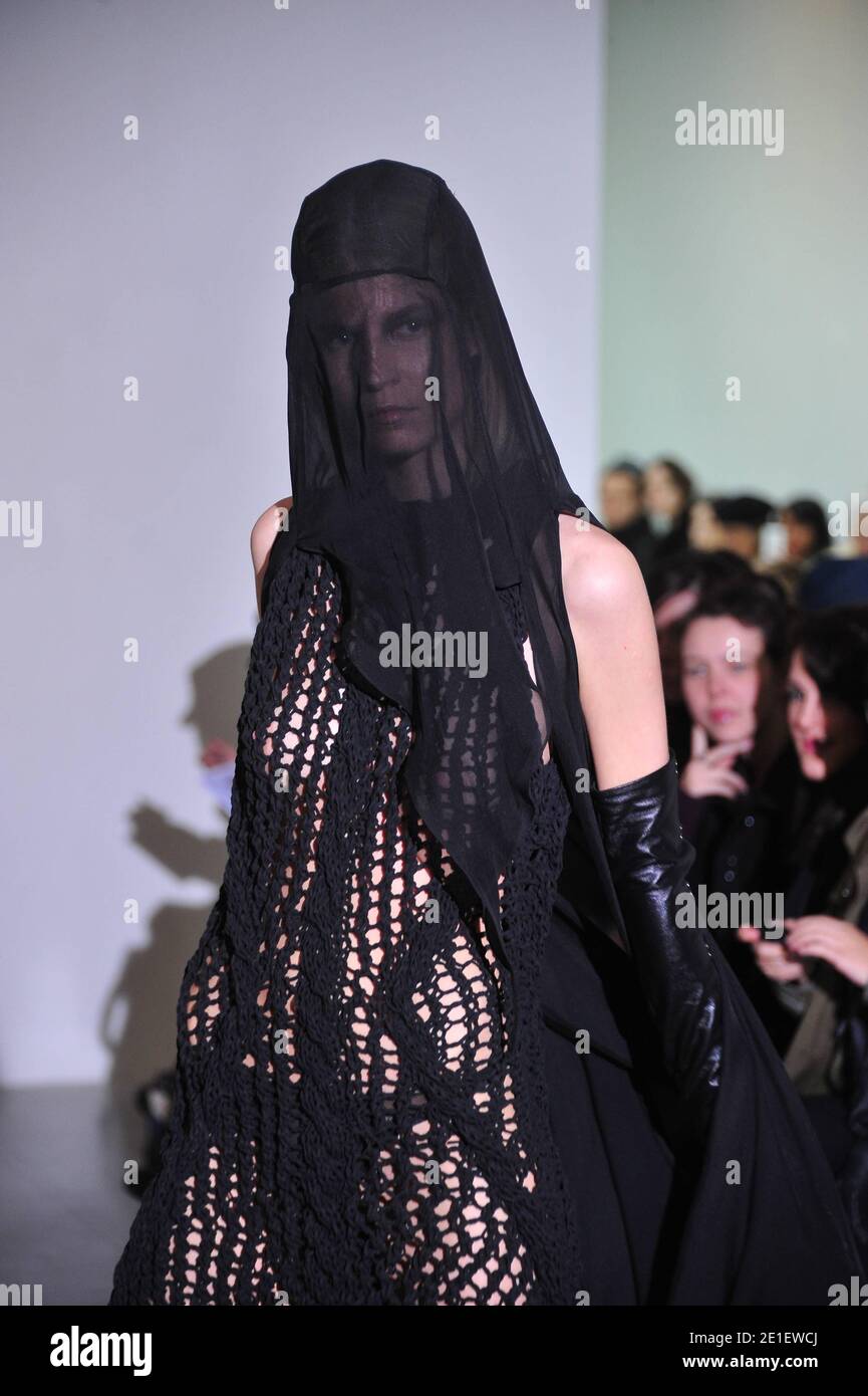 A model displays a creation designed by Harry Halim for his Fall-Winter ...