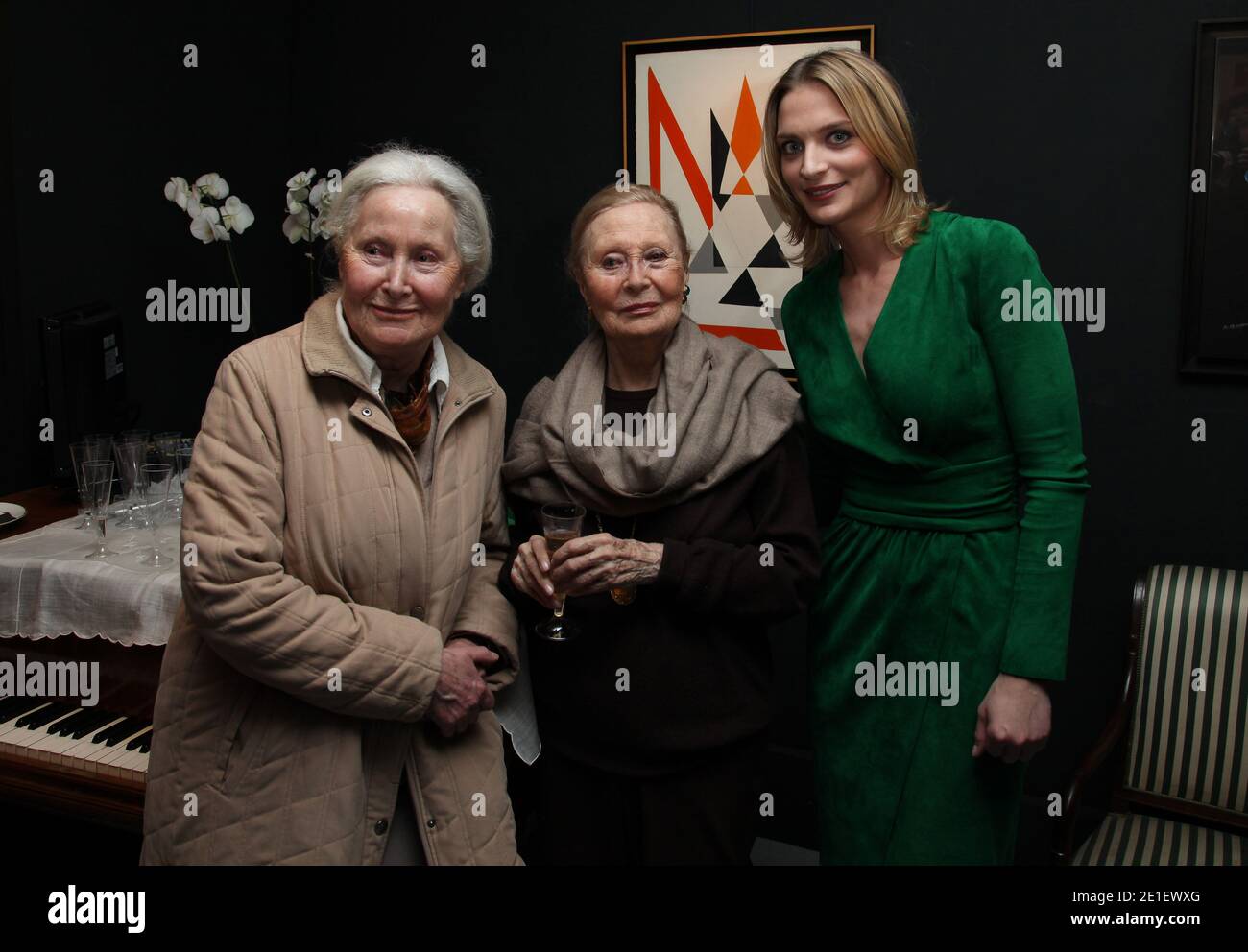 (L-R) Helene Roussel and French actress Michele Morgan and Sarah ...