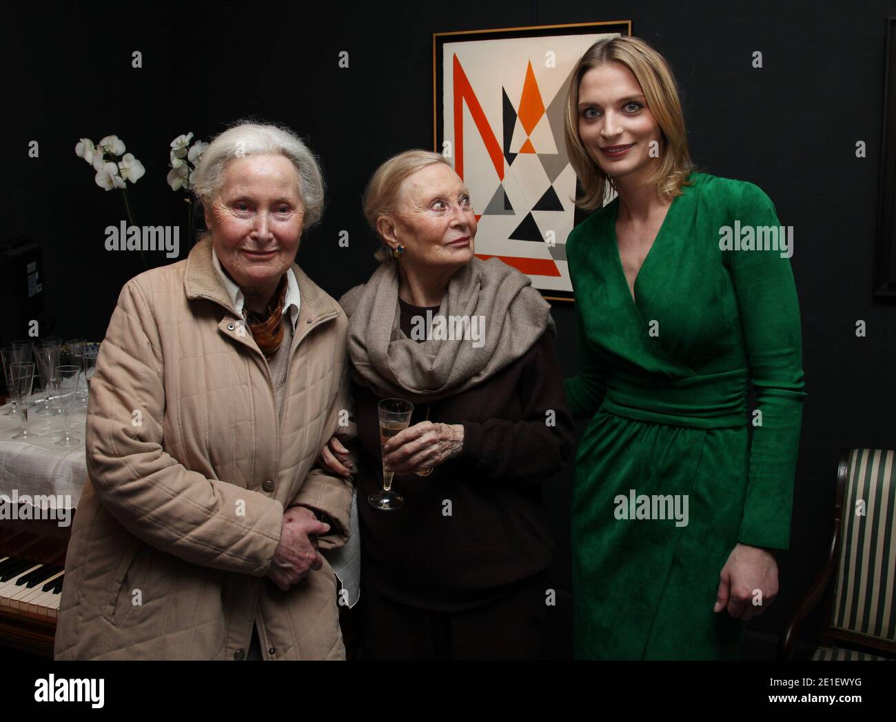 (L-R) Helene Roussel and French actress Michele Morgan and Sarah ...