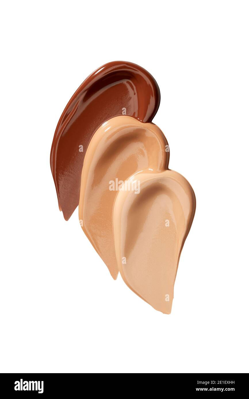Three foundation color smears Stock Photo - Alamy