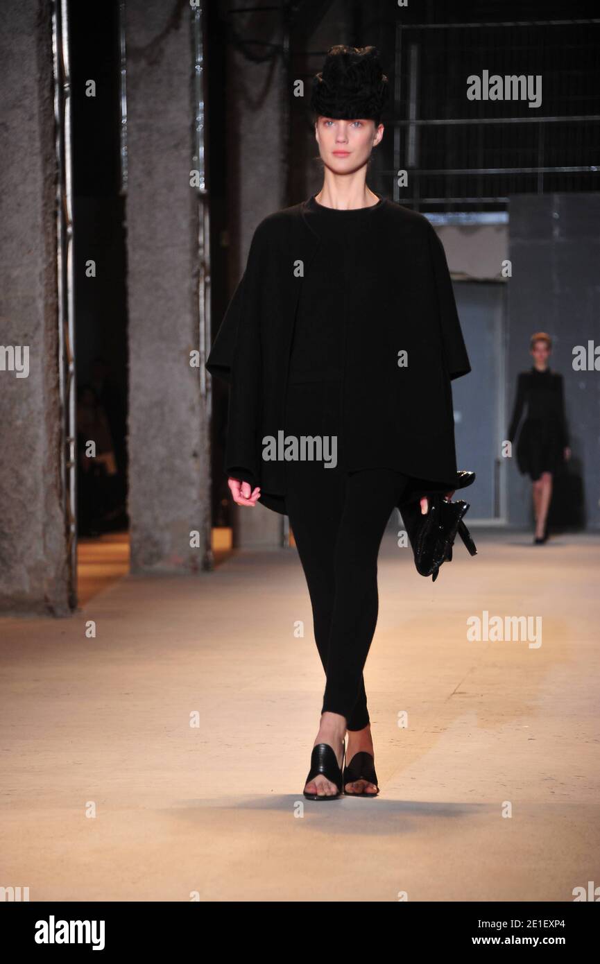 A model displays a creation designed by Marco Zanini for Rochas Fall ...