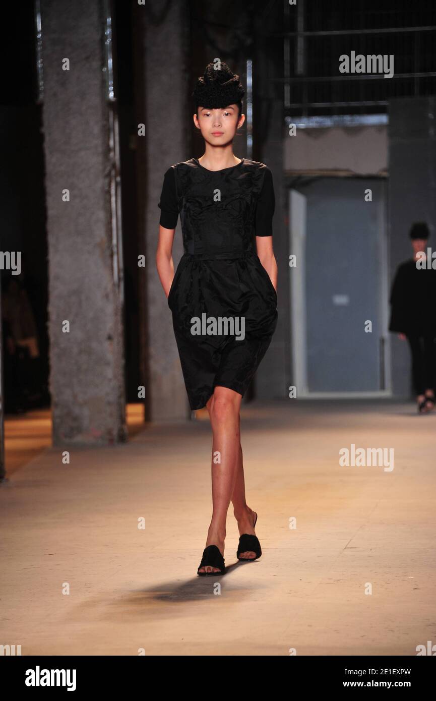 A model displays a creation designed by Marco Zanini for Rochas Fall ...