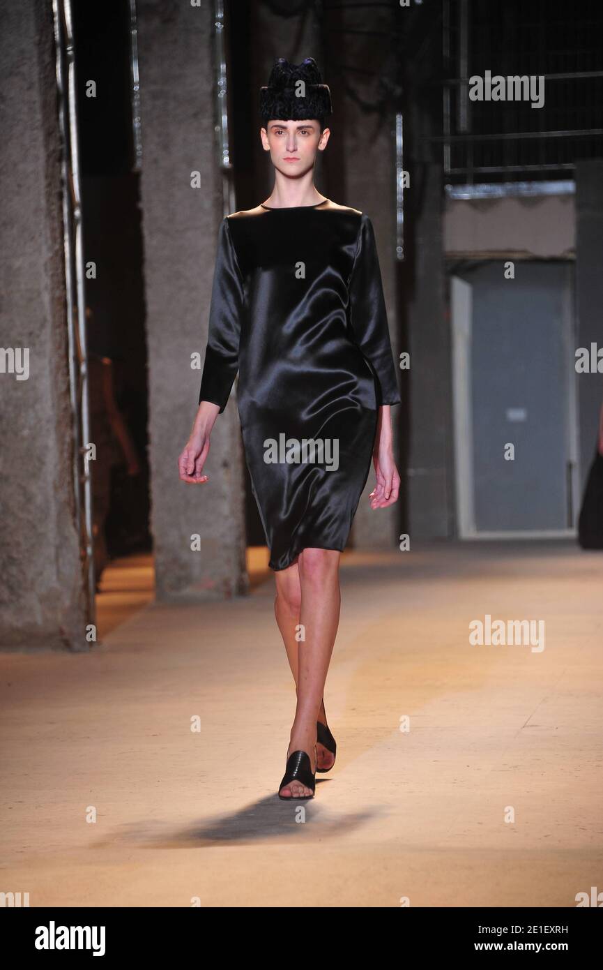 A model displays a creation designed by Marco Zanini for Rochas Fall ...