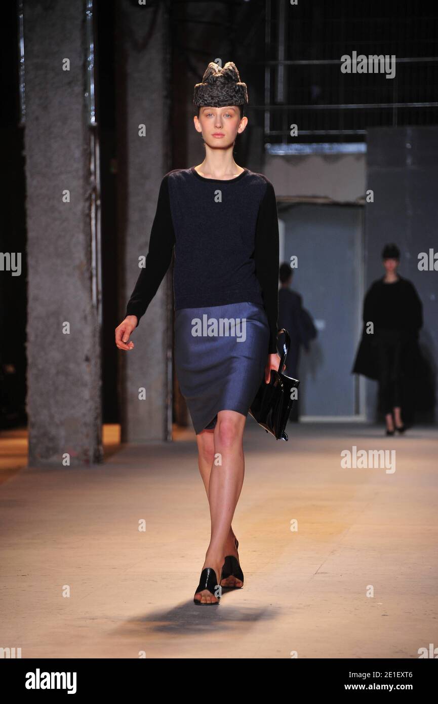 A model displays a creation designed by Marco Zanini for Rochas Fall ...