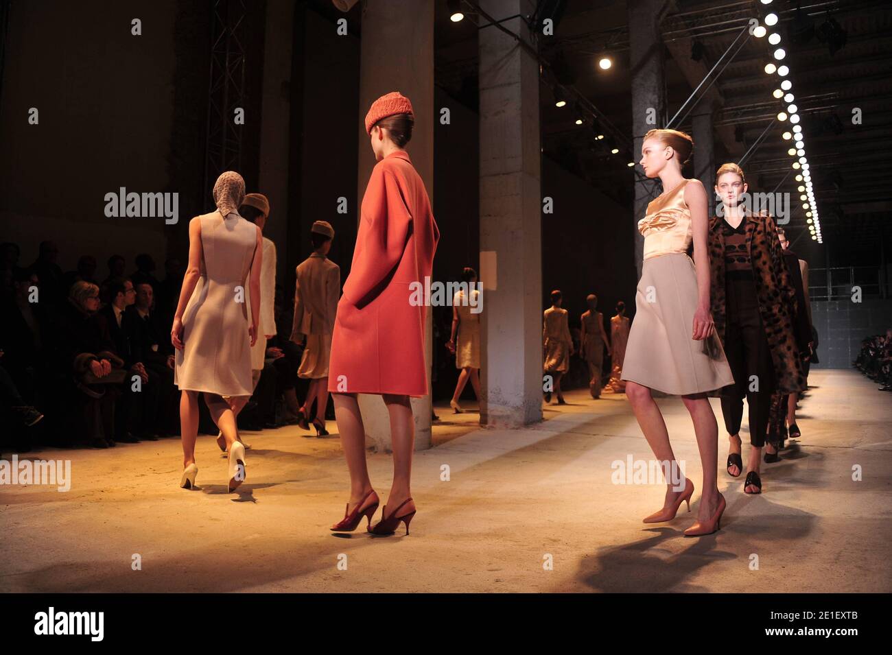 A model displays a creation designed by Marco Zanini for Rochas Fall ...