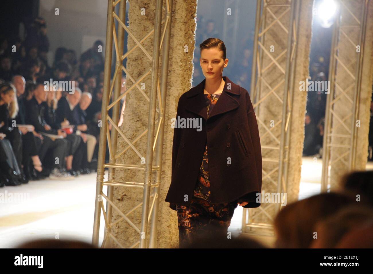 A model displays a creation designed by Marco Zanini for Rochas Fall ...