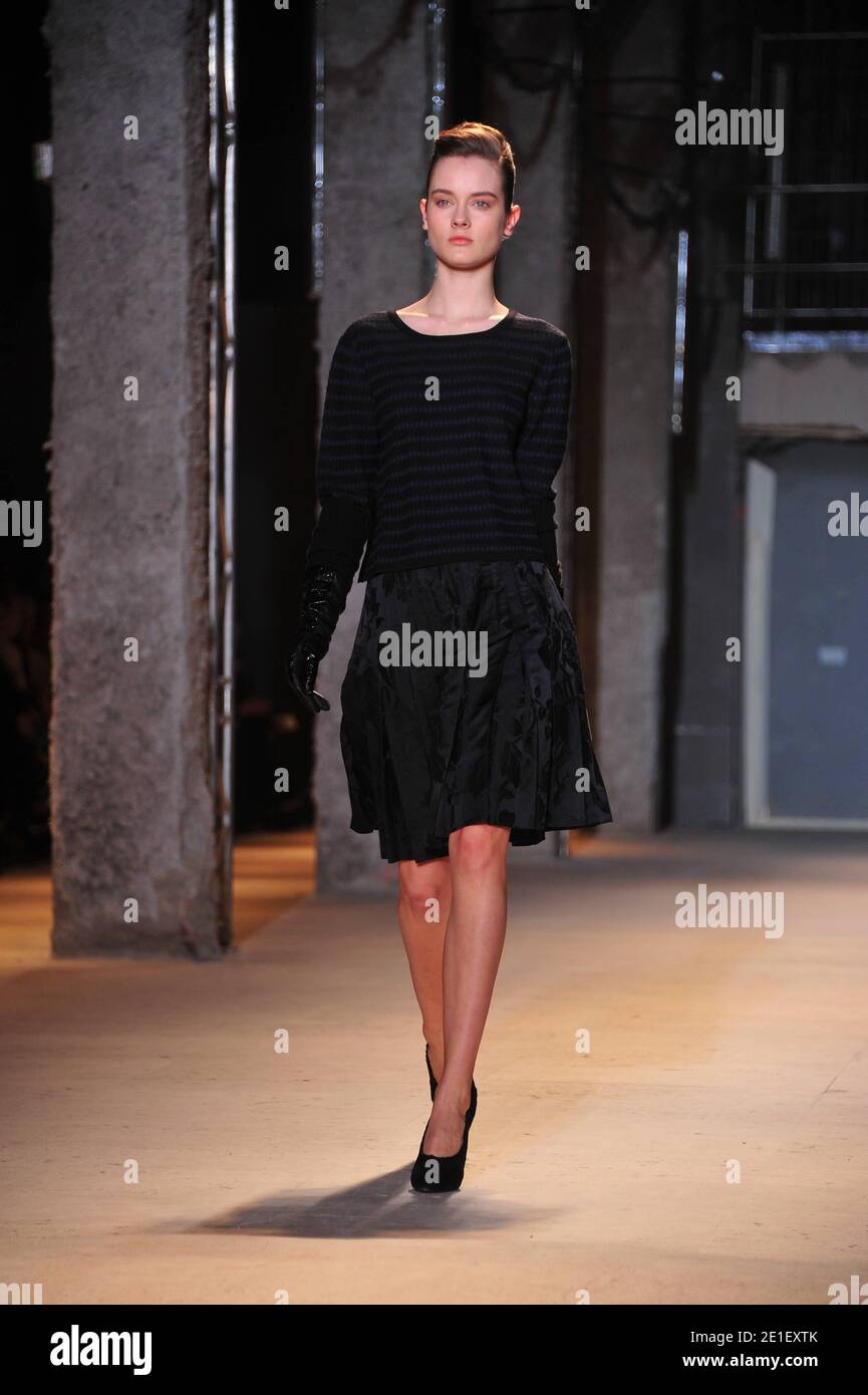 A model displays a creation designed by Marco Zanini for Rochas Fall ...