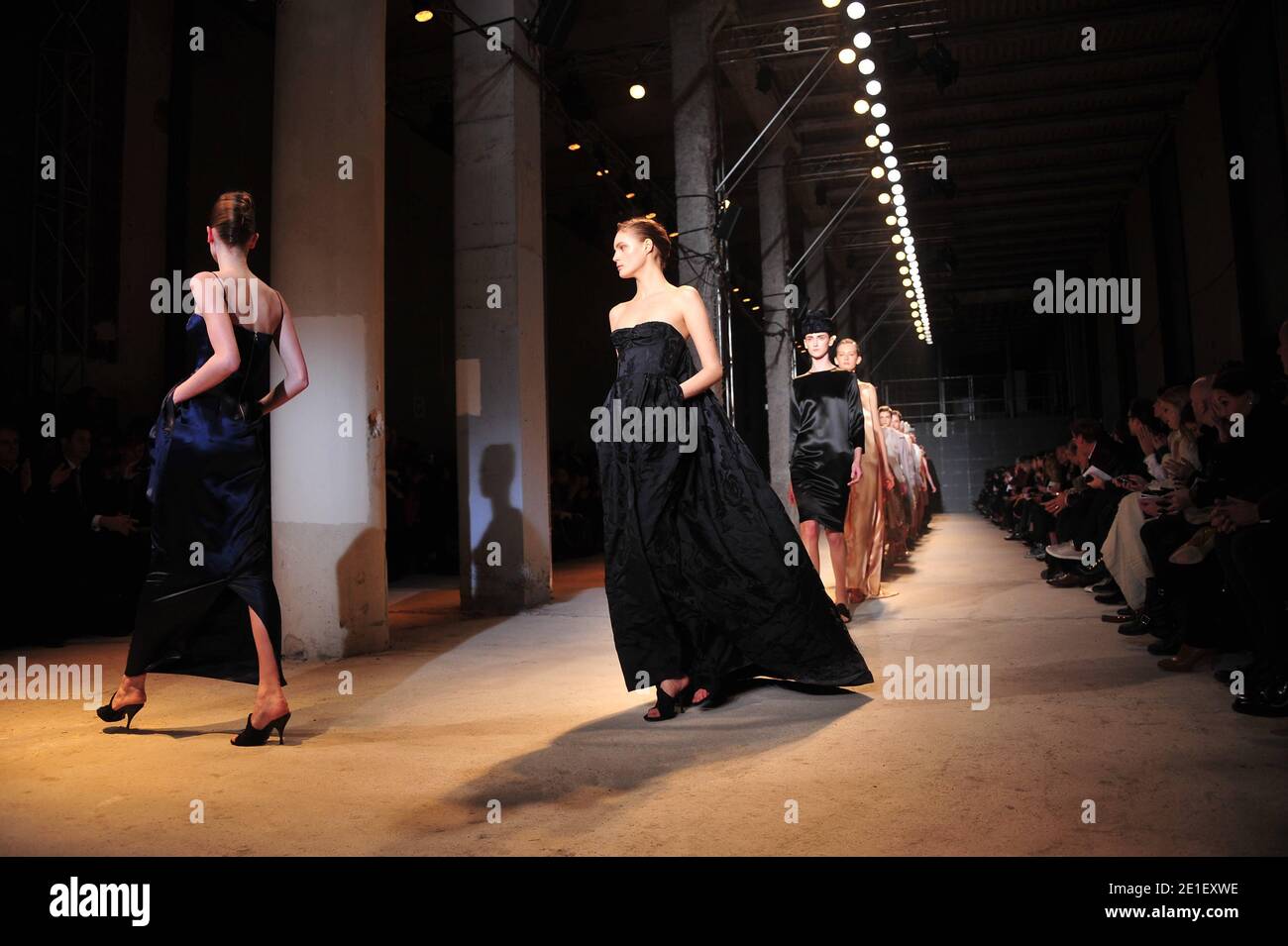 A model displays a creation designed by Marco Zanini for Rochas Fall ...