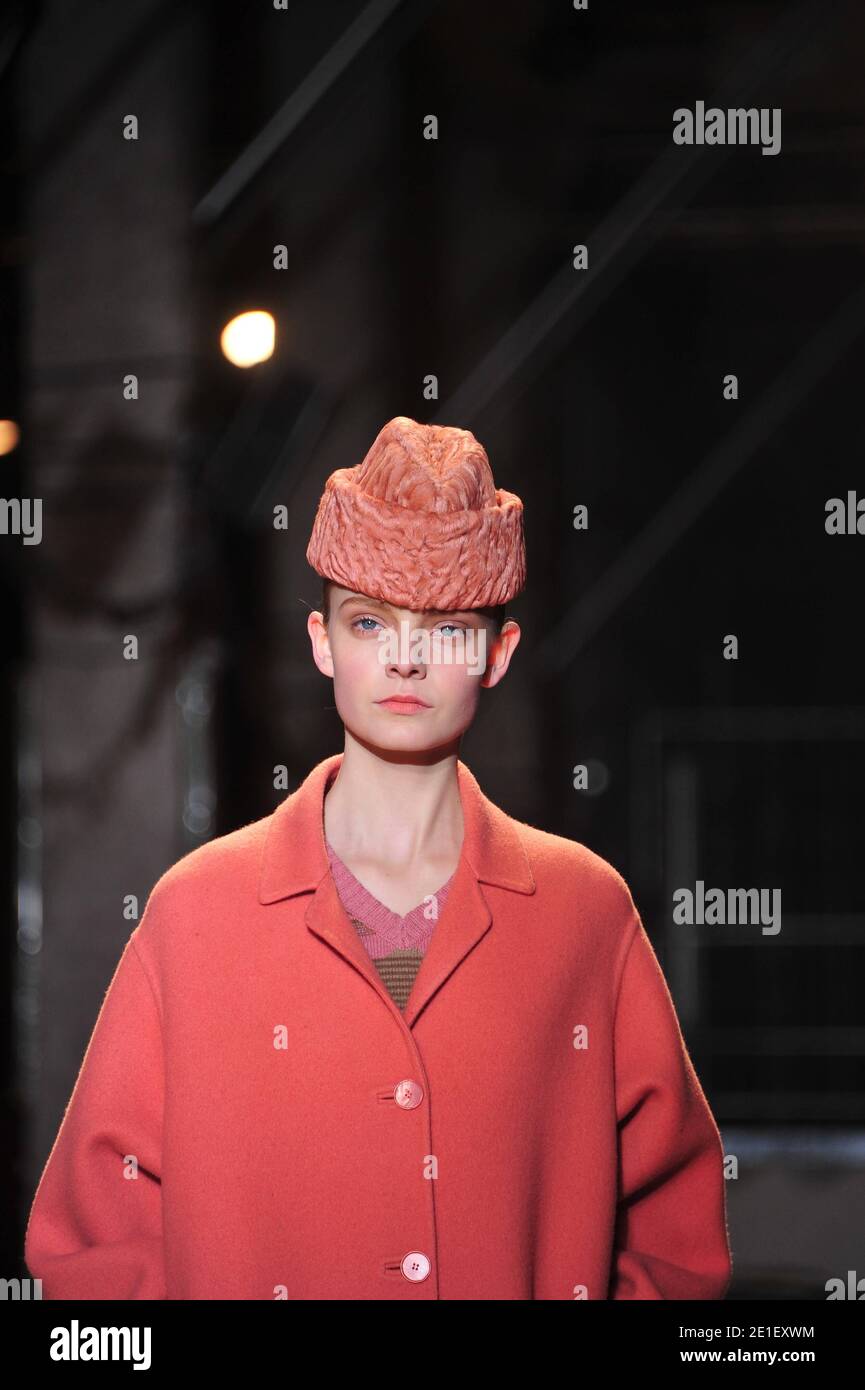 A model displays a creation designed by Marco Zanini for Rochas Fall ...