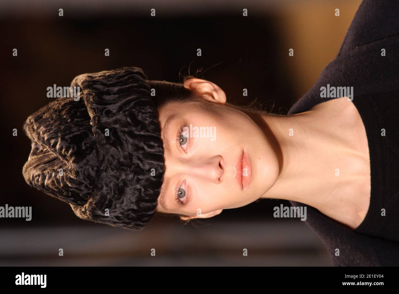 A model displays a creation designed by Marco Zanini for Rochas Fall ...