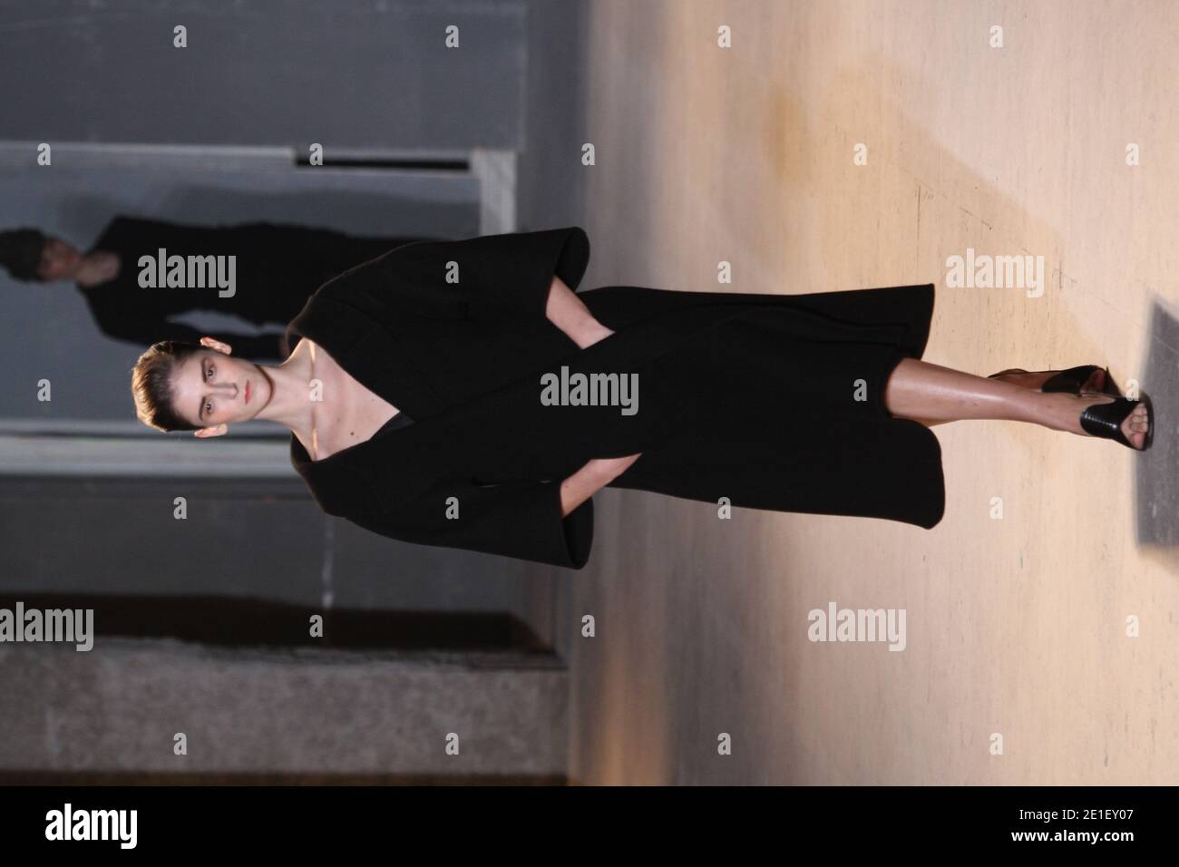 A model displays a creation designed by Marco Zanini for Rochas Fall ...