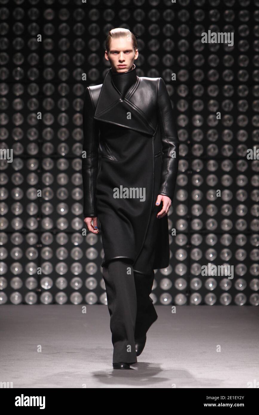 A model displays a creation designed by British Designer Gareth Pugh ...