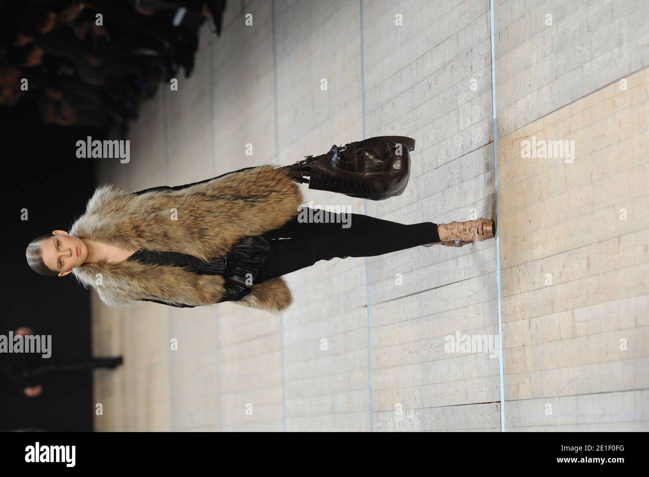 A model displays a creation designed by Barbara Bui for her Fall-Winter ...