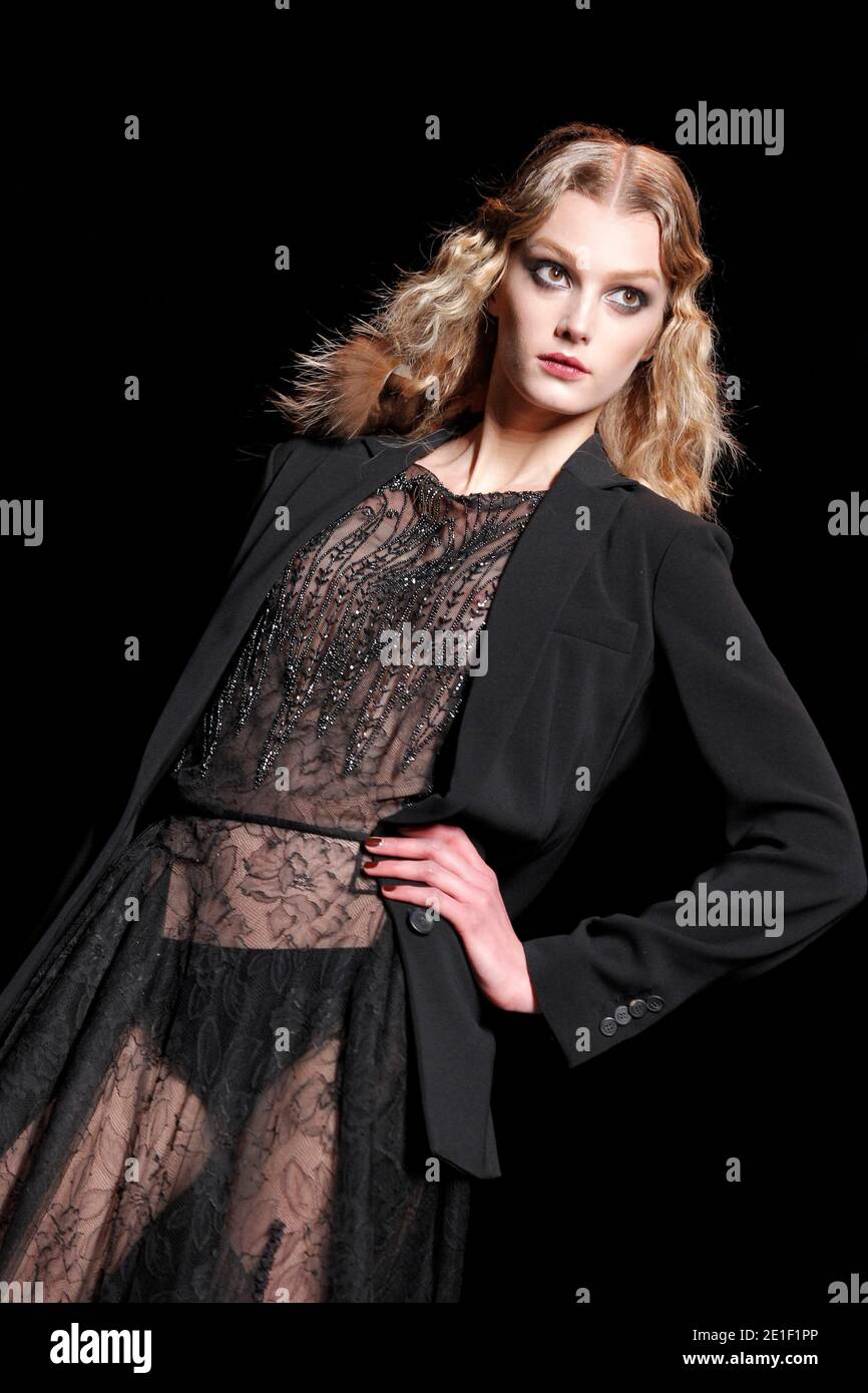 A model displays a creation designed by John Galliano for Christian ...