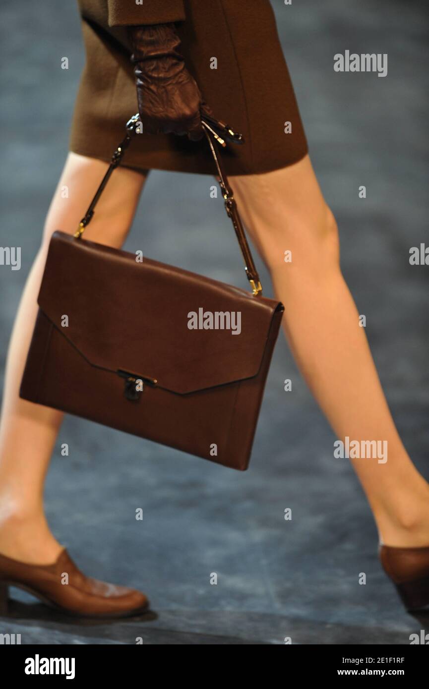 A model displays a creation designed by Alber Elbaz for Lanvin Fall ...