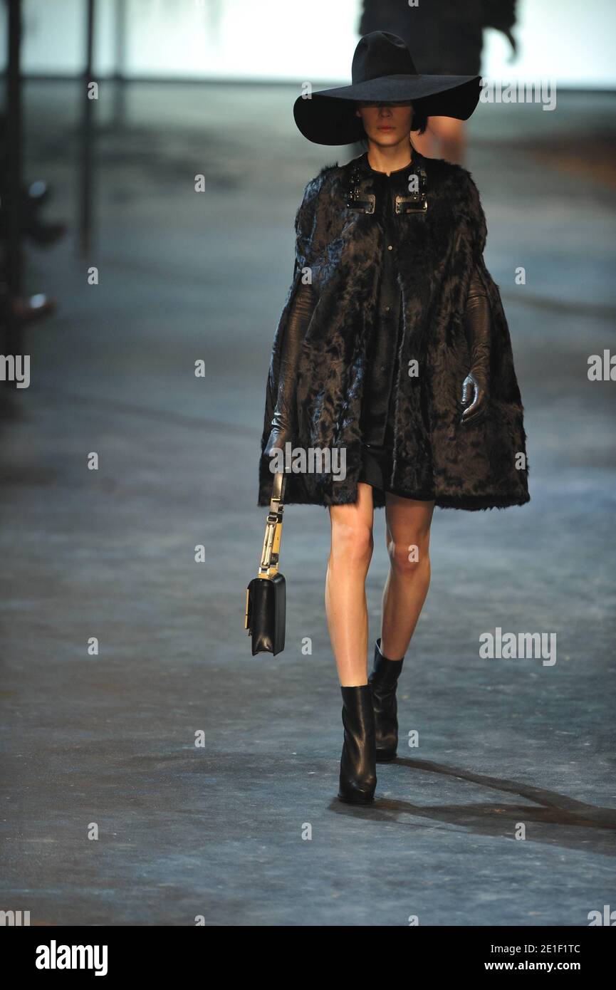 A model displays a creation designed by Alber Elbaz for Lanvin Fall ...