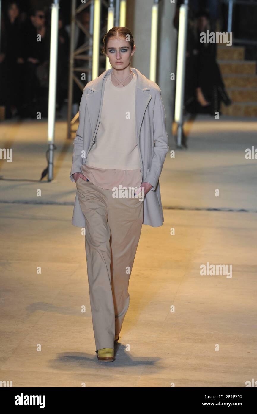 A model displays a creation designed by Cedric Charlier for Cacharel ...