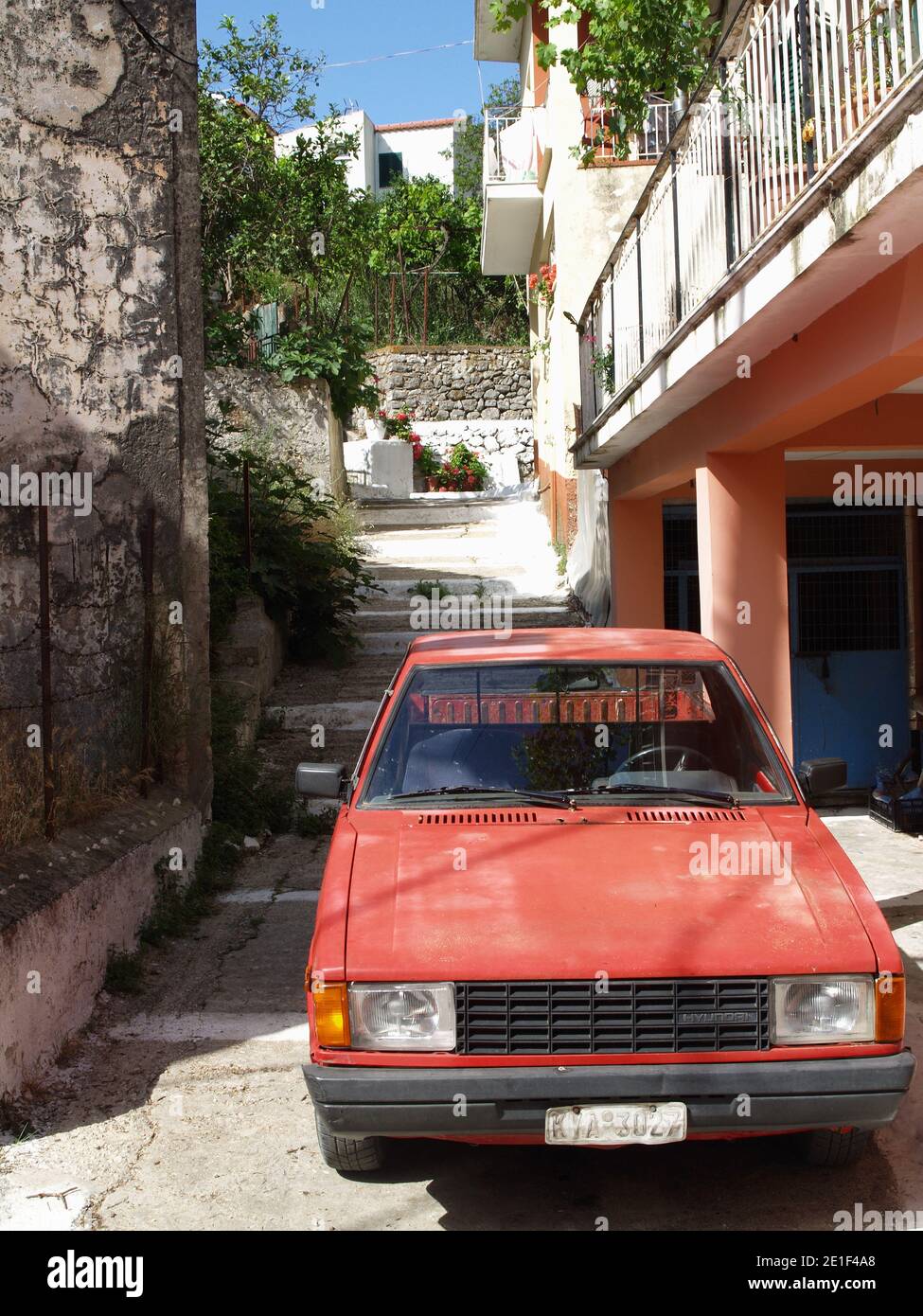 Rusty Hyundai pick-up in Nymfes, Corfu, Greece Stock Photo - Alamy