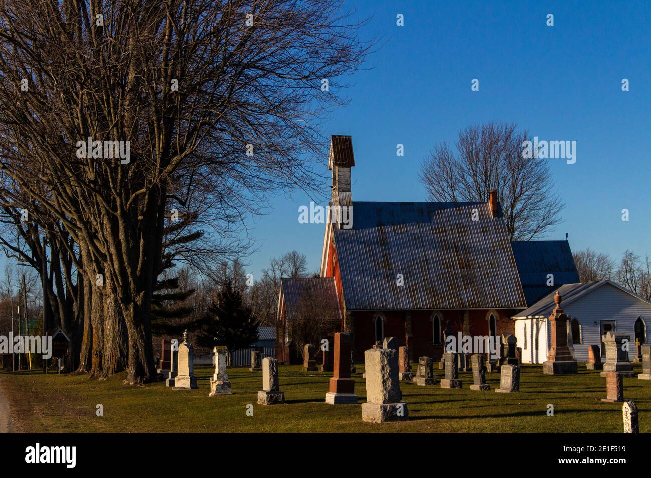 Red church building in rural Ottawa area Stock Photo - Alamy