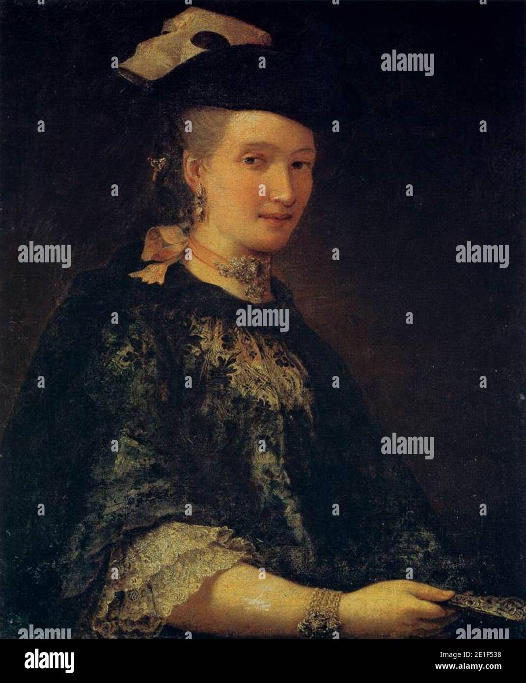 Alessandro Longhi - Portrait of a Lady Stock Photo - Alamy