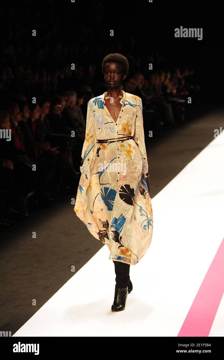 A model displays a creation designed by Veronique Leroy for Leonard ...