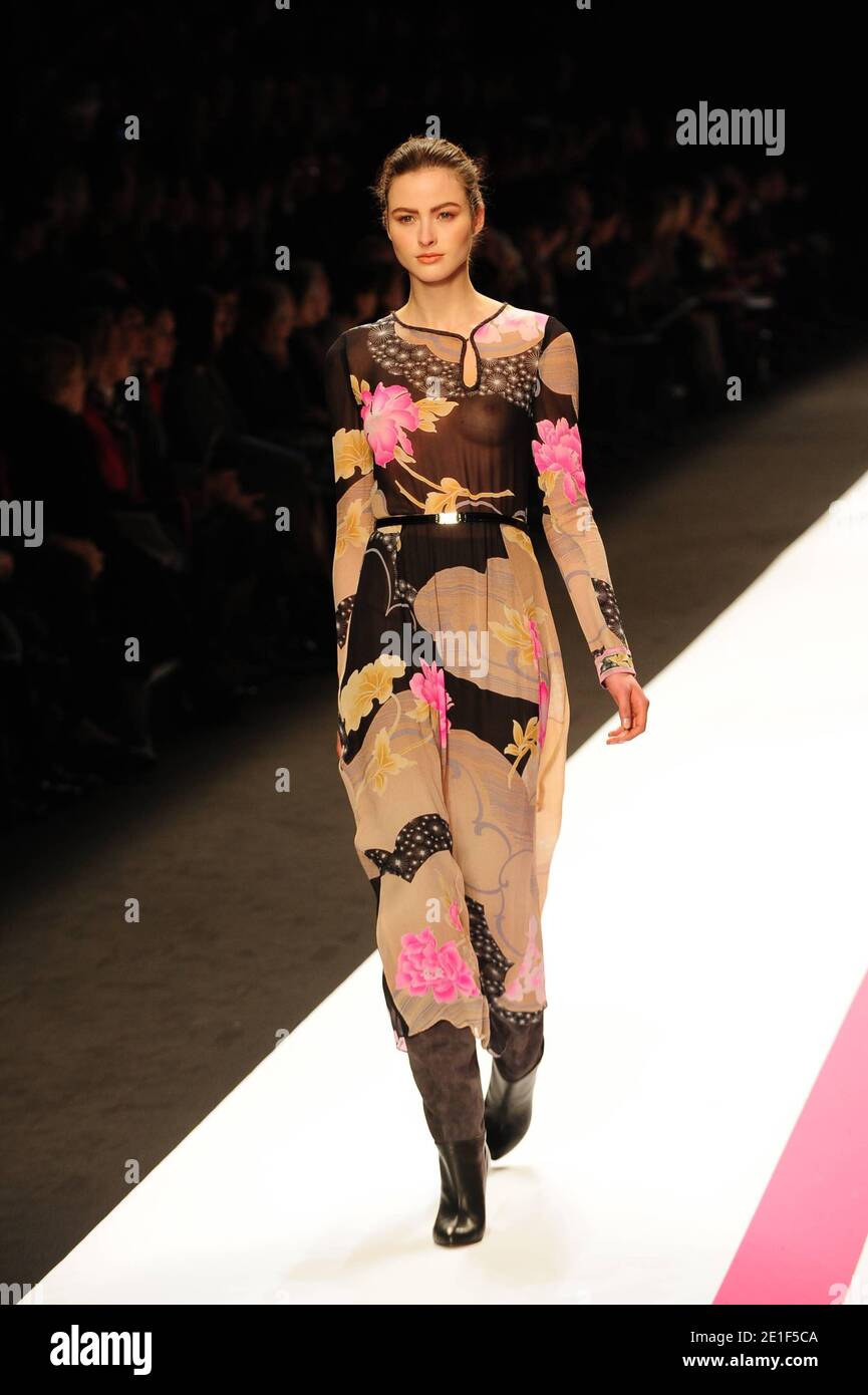 A model displays a creation designed by Veronique Leroy for Leonard ...