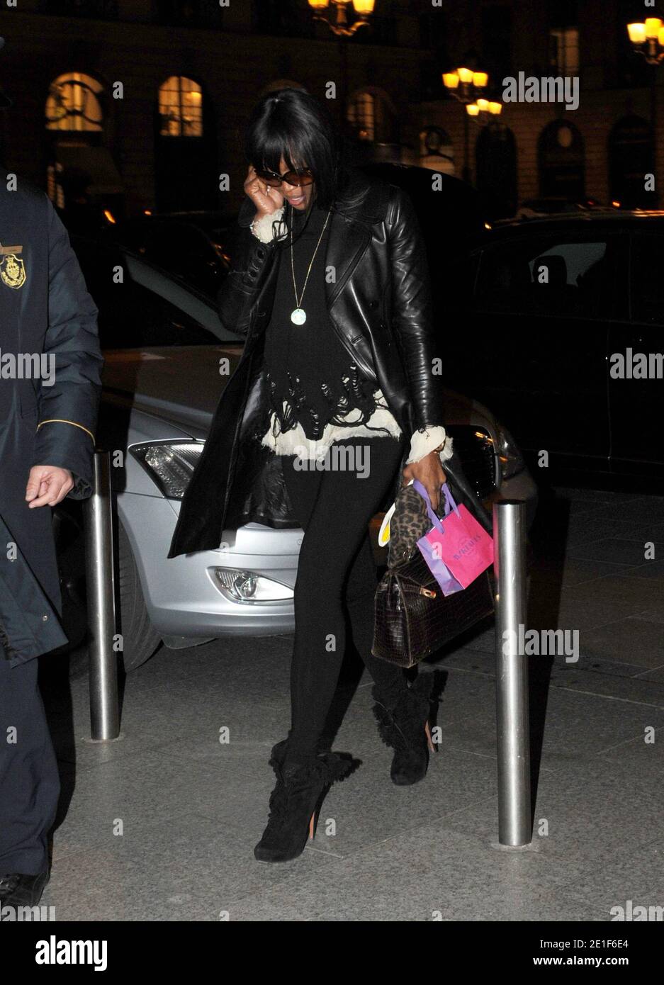 British supermodel Naomi Campbell is seen arriving at the Ritz Hotel in ...