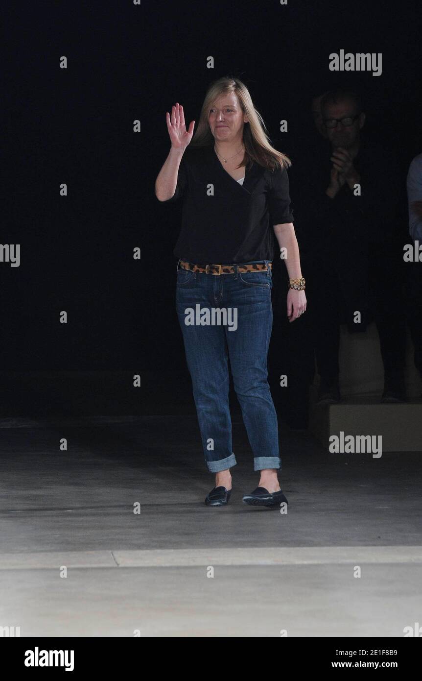 Designer Sarah Burton after Alexander McQueen Fall-Winter 2011/2012 ...