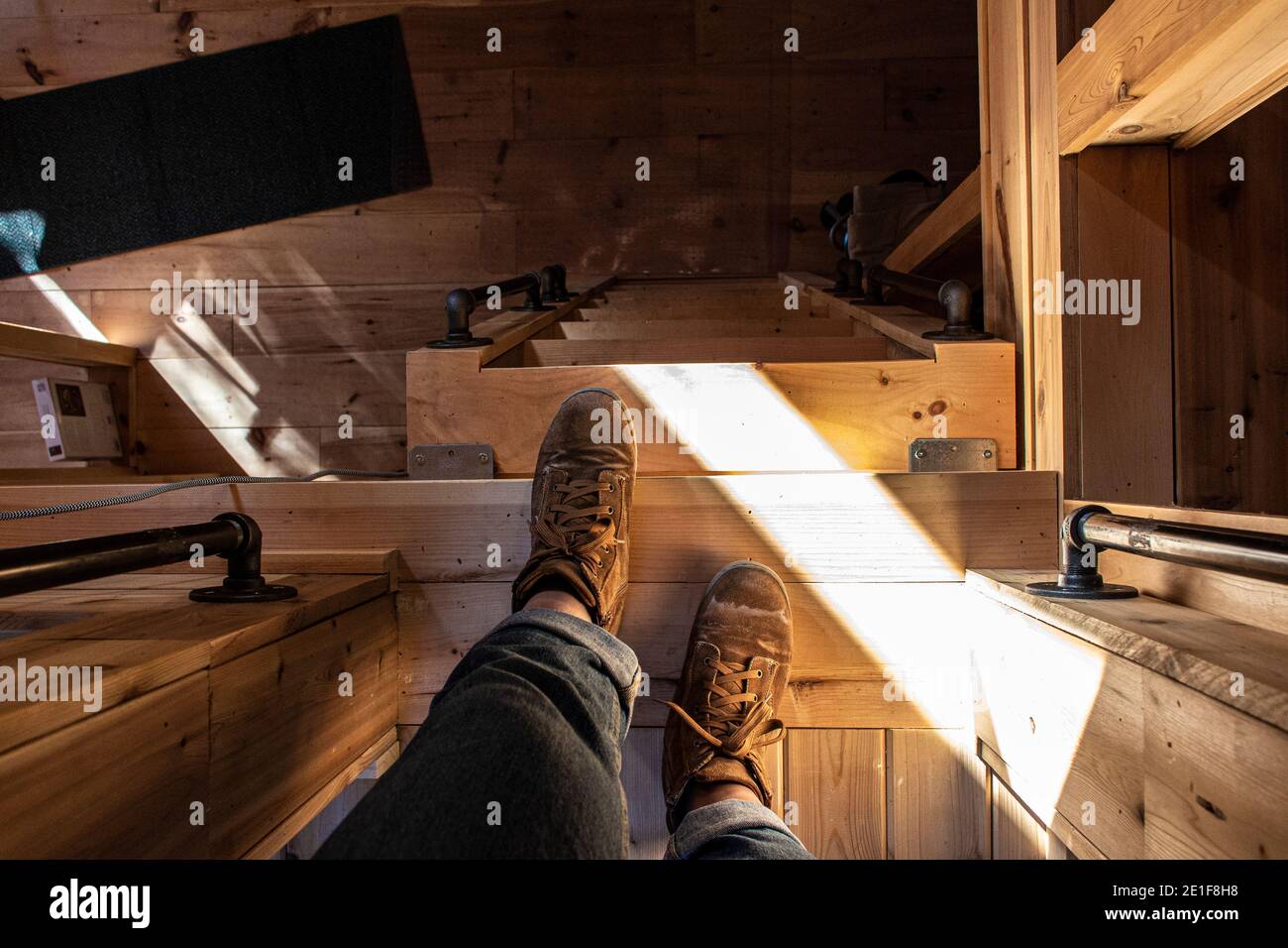 Canadian locally hand-built wood cabin Stock Photo - Alamy