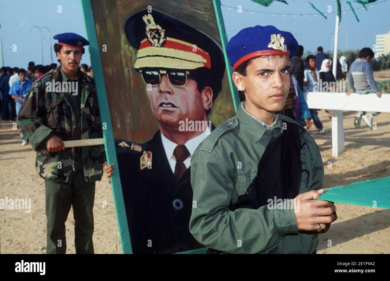 National day of mourning in Tripoli, Libya on April 15th, 1992. Libya ...