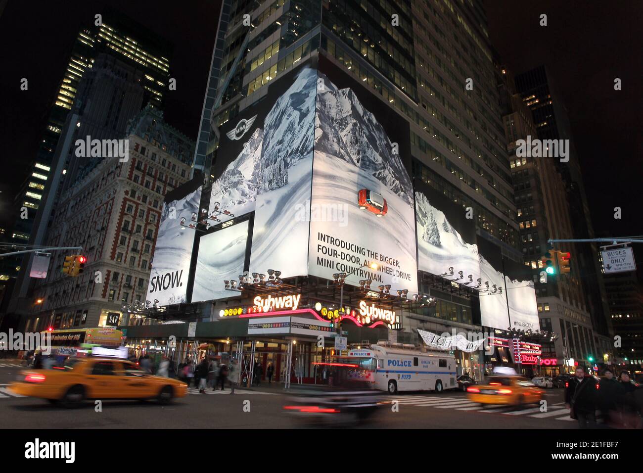 Mini Countryman advertising campaign on a big billboards in Times ...