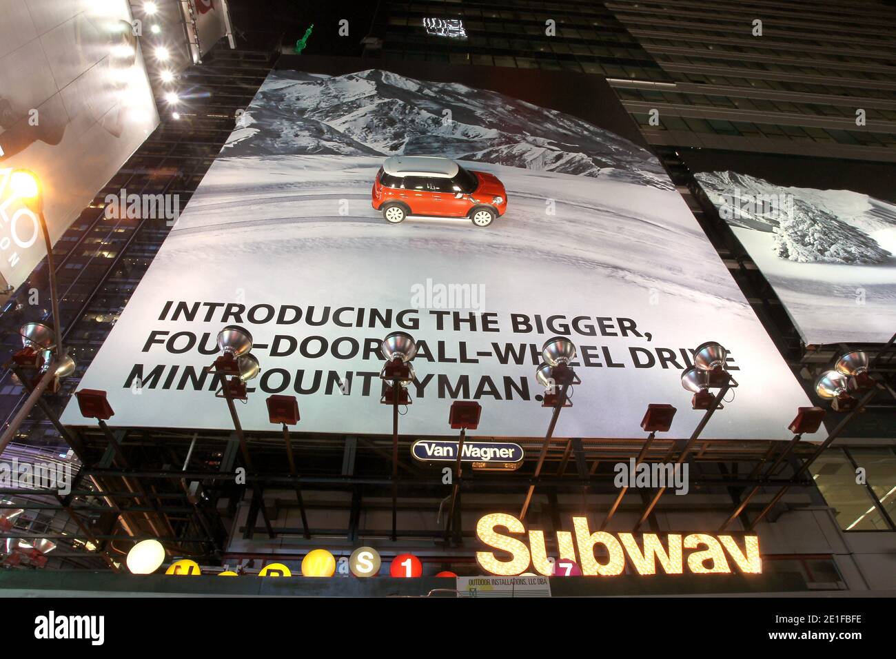 Mini Countryman advertising campaign on a big billboards in Times ...