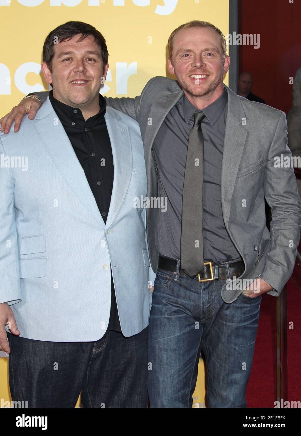 Nick Frost (L) and Simon Pegg arriving for the premiere of the film ...
