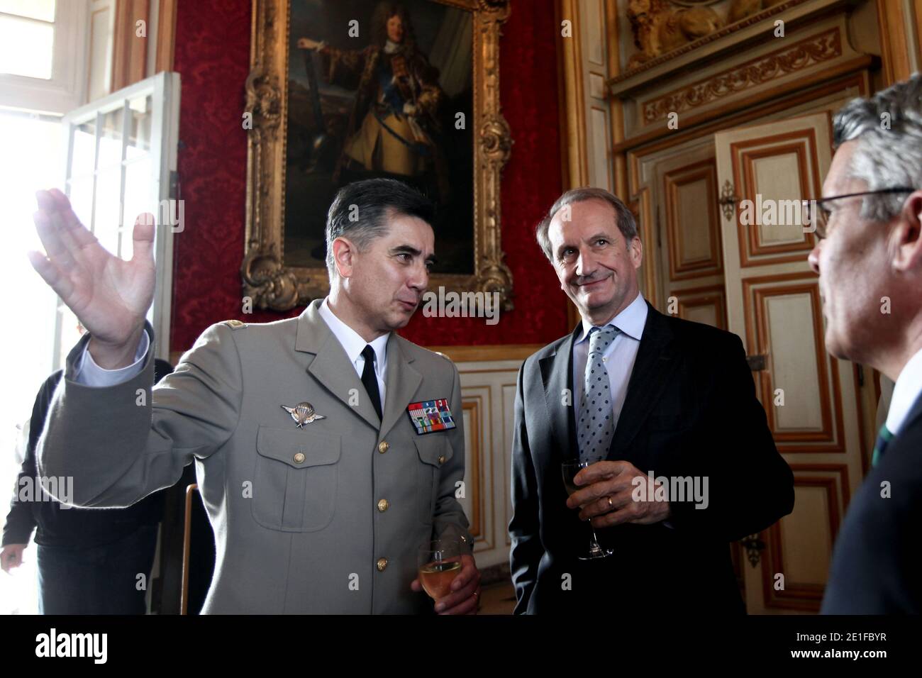 French Defence Minister Gerard Longuet inaugurates the exposure, 'Sous ...