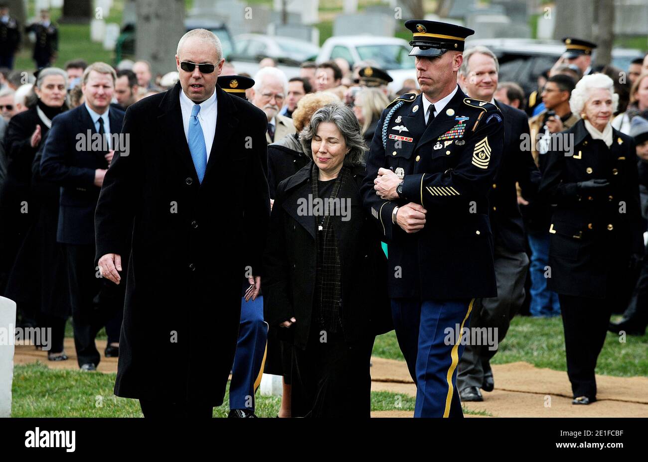 Susannah Flanagan (C), daughter of US Army Corporal Frank Buckles,walks ...