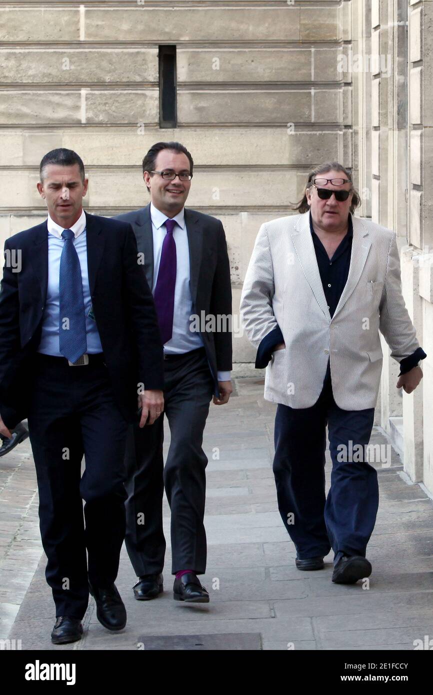French actor Gerard Depardieu is seen leaving the Elysee Palace in ...