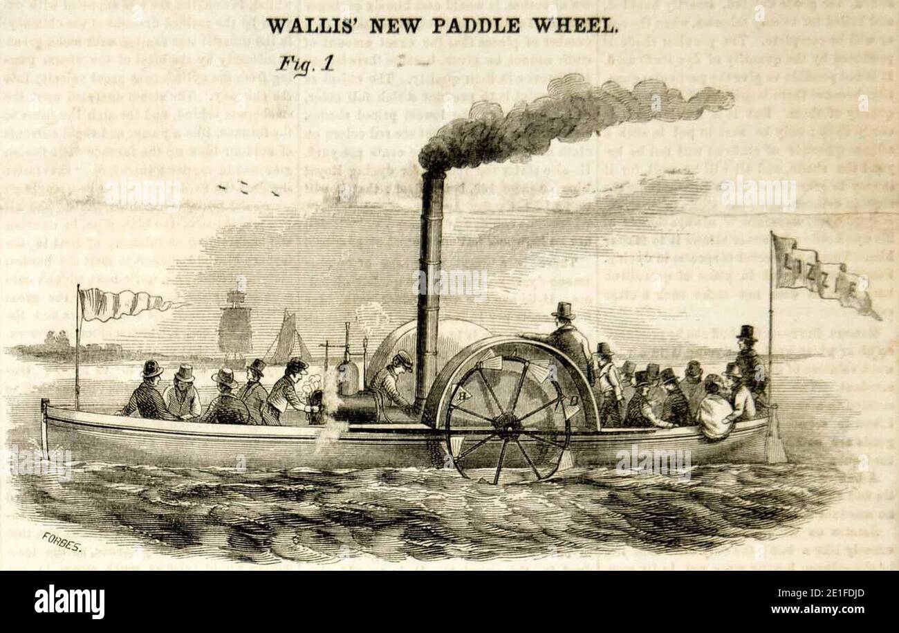 Lizzie 1855 Paddle Wheel Steamer Boat YSA2 054 Stock Photo - Alamy