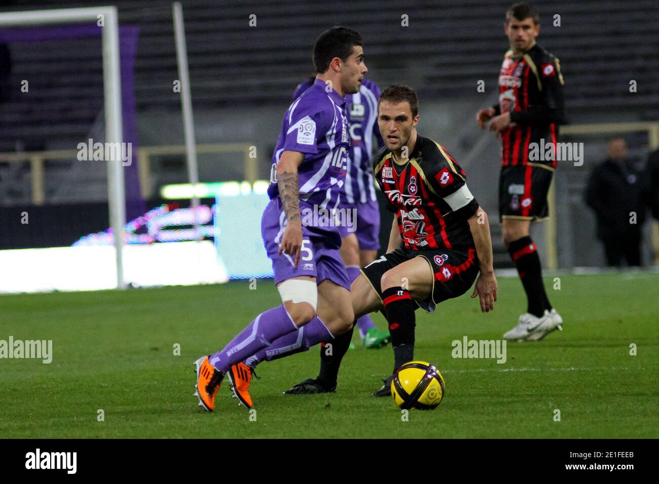 Toulouse Paulo Machado and Sable Julien during the French First League ...