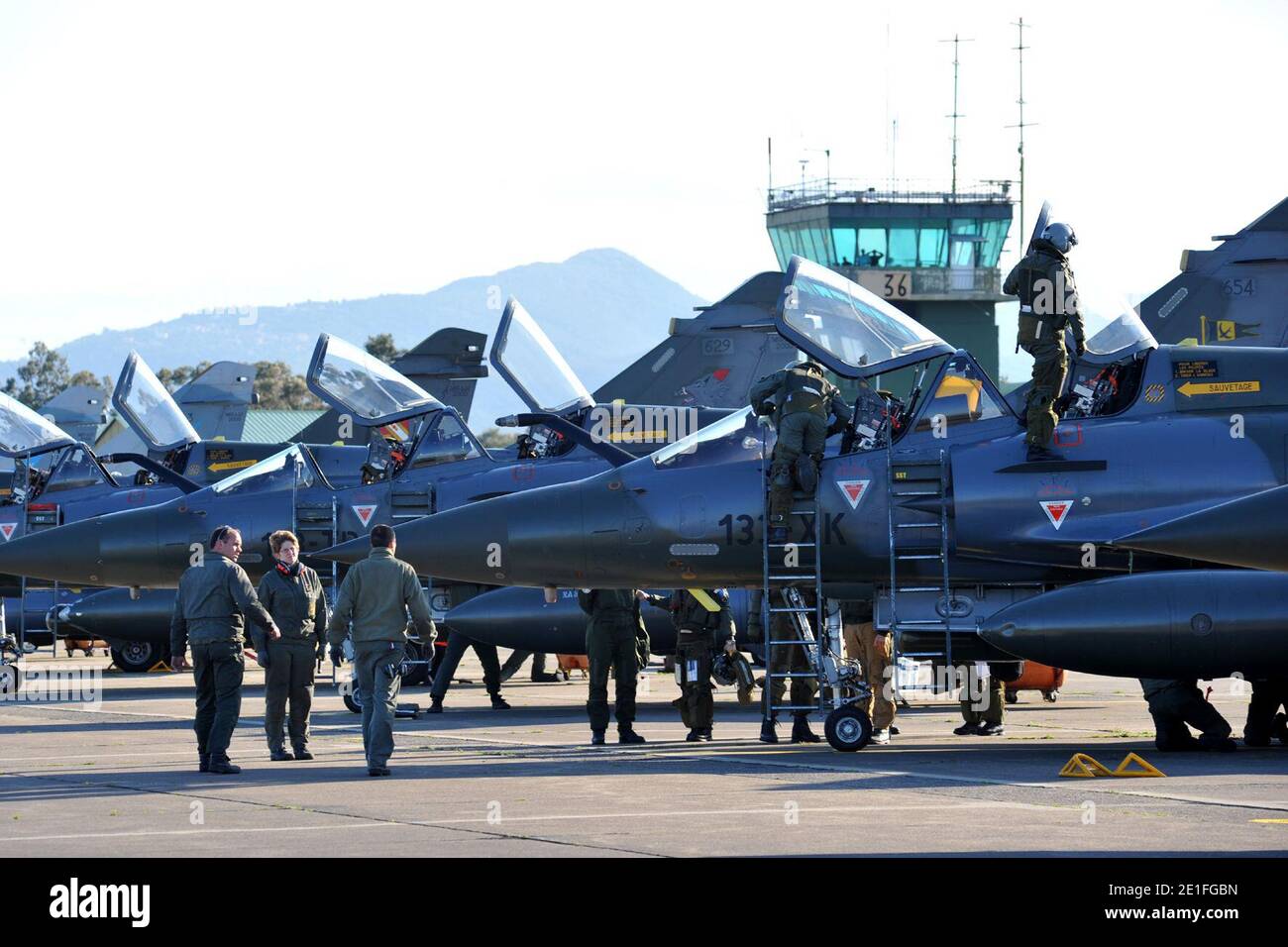 French Mirage 2000 jet fighters of the French armys are seen at the ...