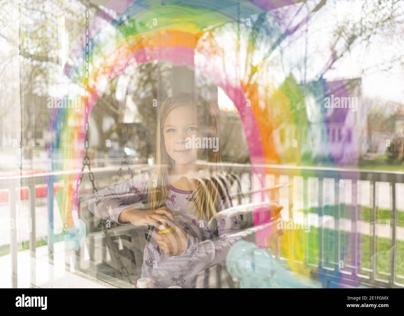 Rainbow on window hi-res stock photography and images - Alamy