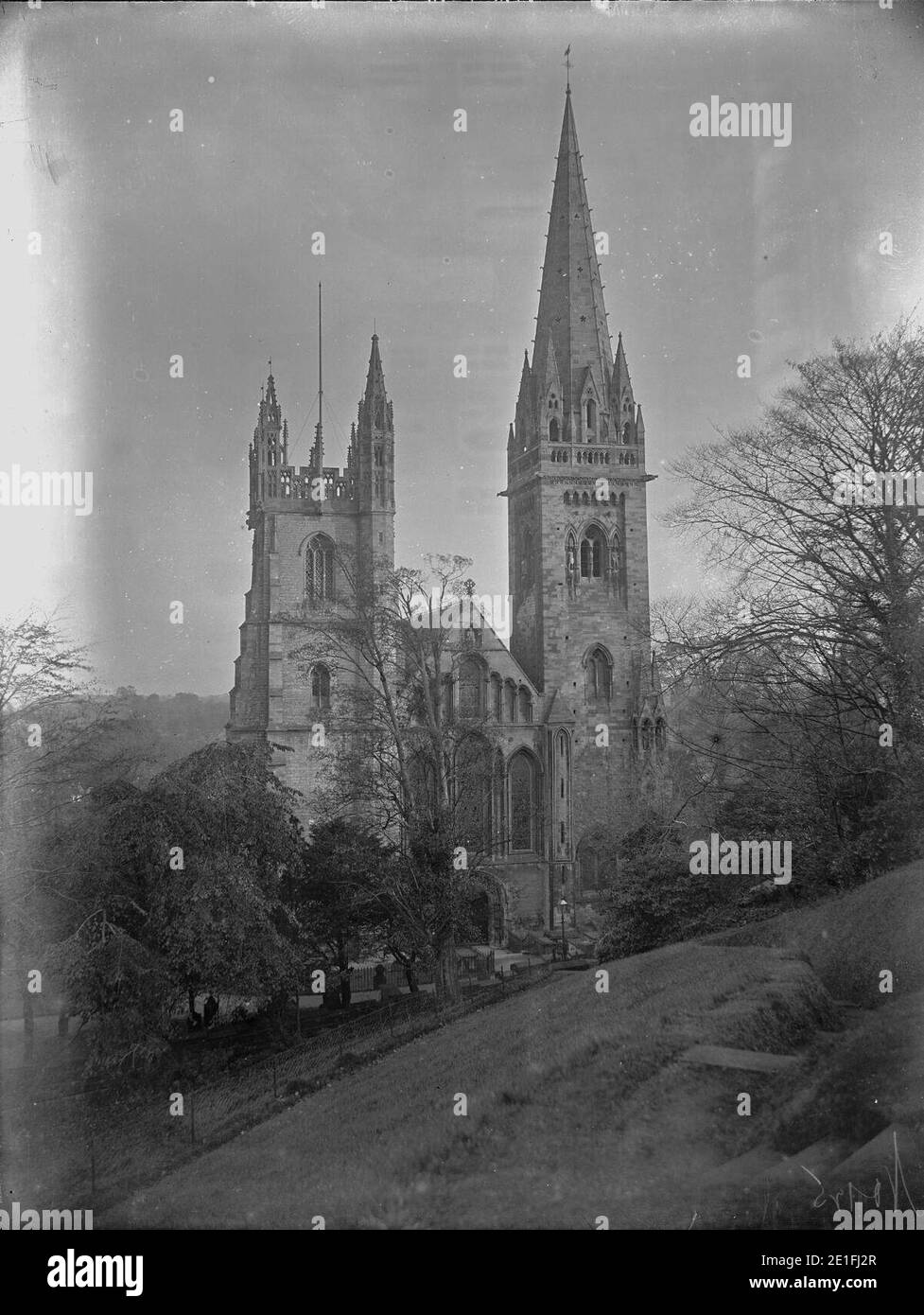 Front view historic cathedral Black and White Stock Photos & Images - Alamy