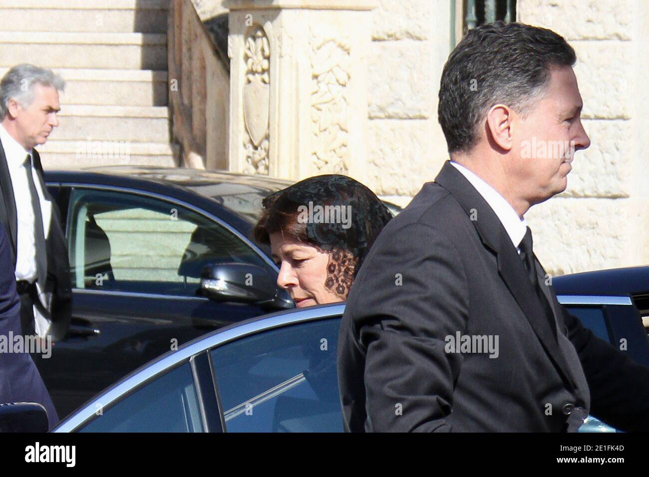 Princess Caroline of Monaco arriving for the funeral ceremony of ...