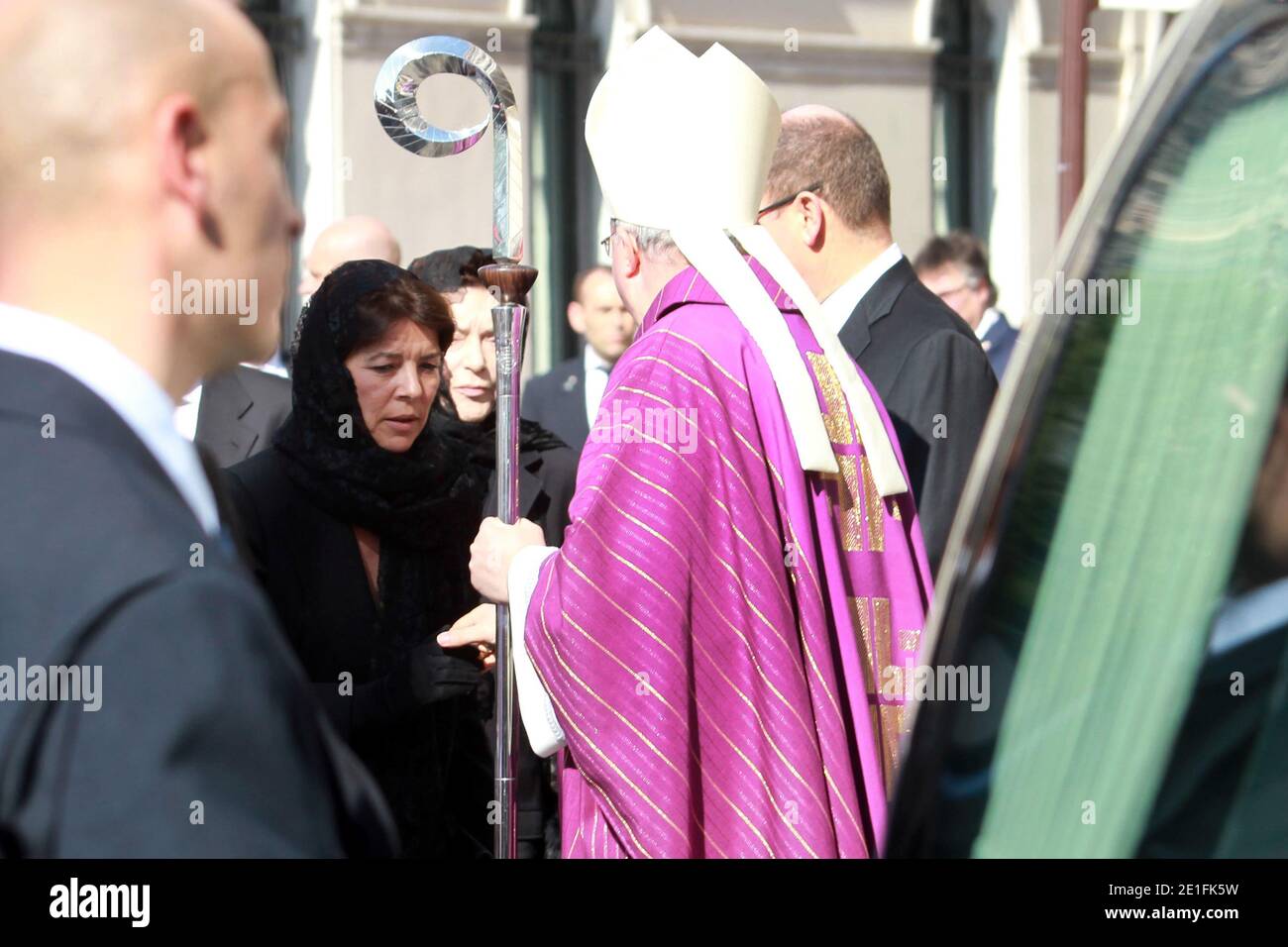 Princess Caroline of Monaco arriving for the funeral ceremony of ...