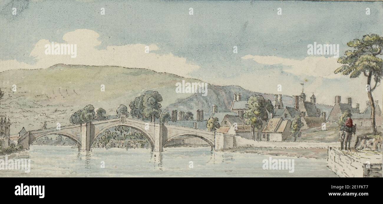 Llanrwst bridge, watercolour Stock Photo - Alamy