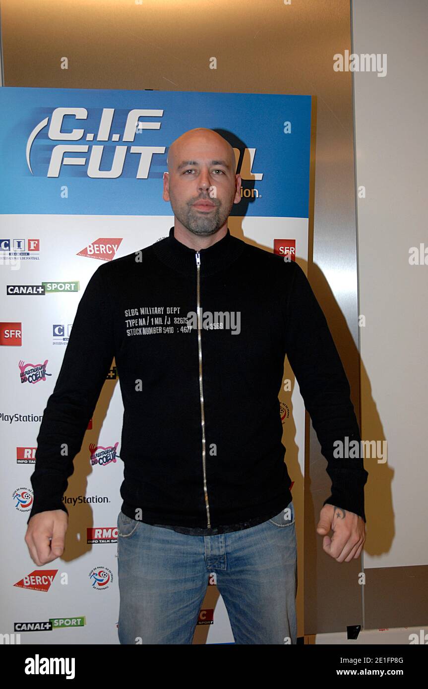 French rap singer Sinik during the Paris' Indoor soccer match ...