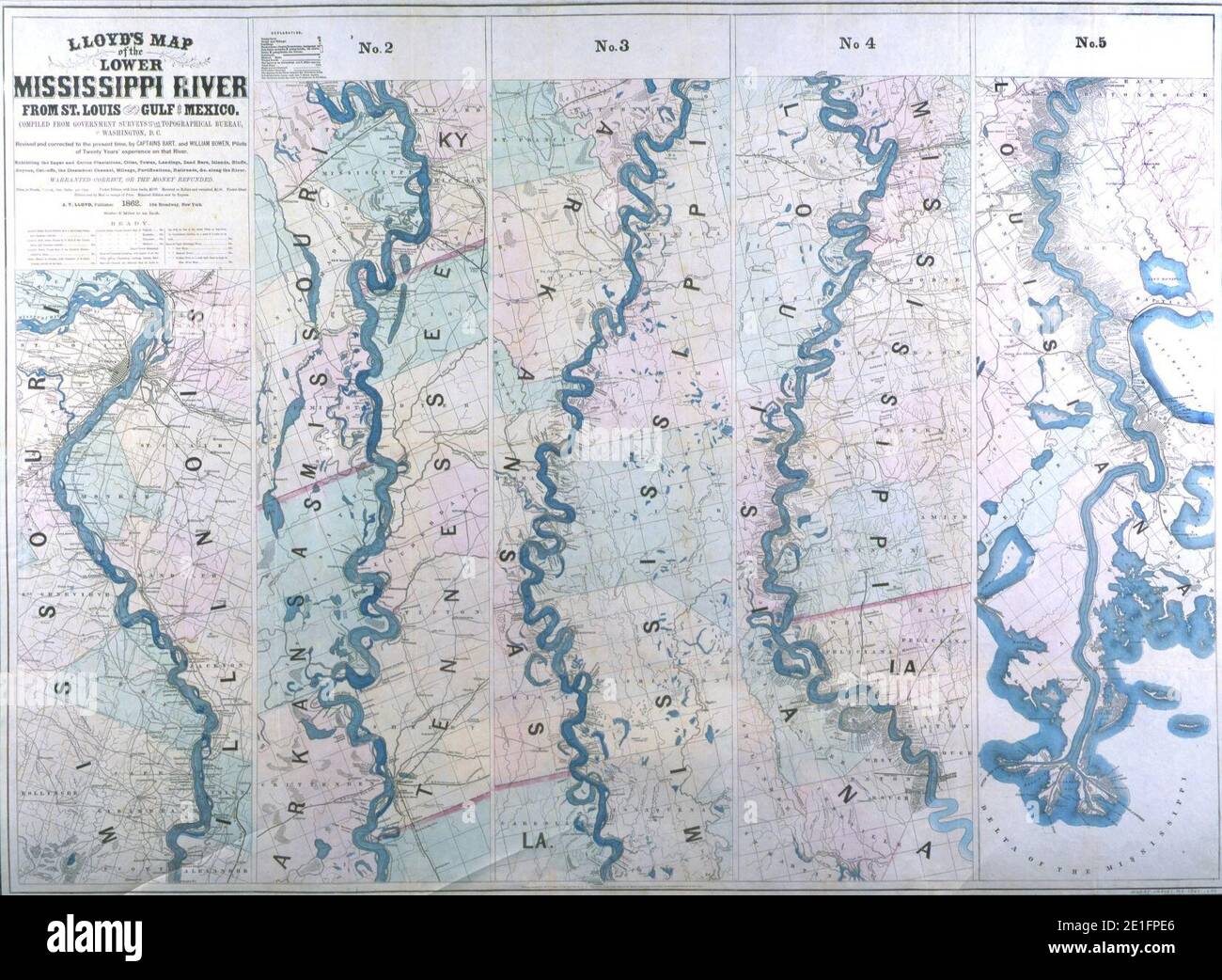 Lloyd's map of the lower Mississippi from St. Louis to the Gulf of ...