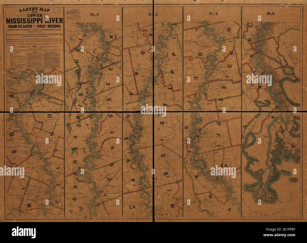 Lloyd's map of the lower Mississippi River from St. Louis to the Gulf ...