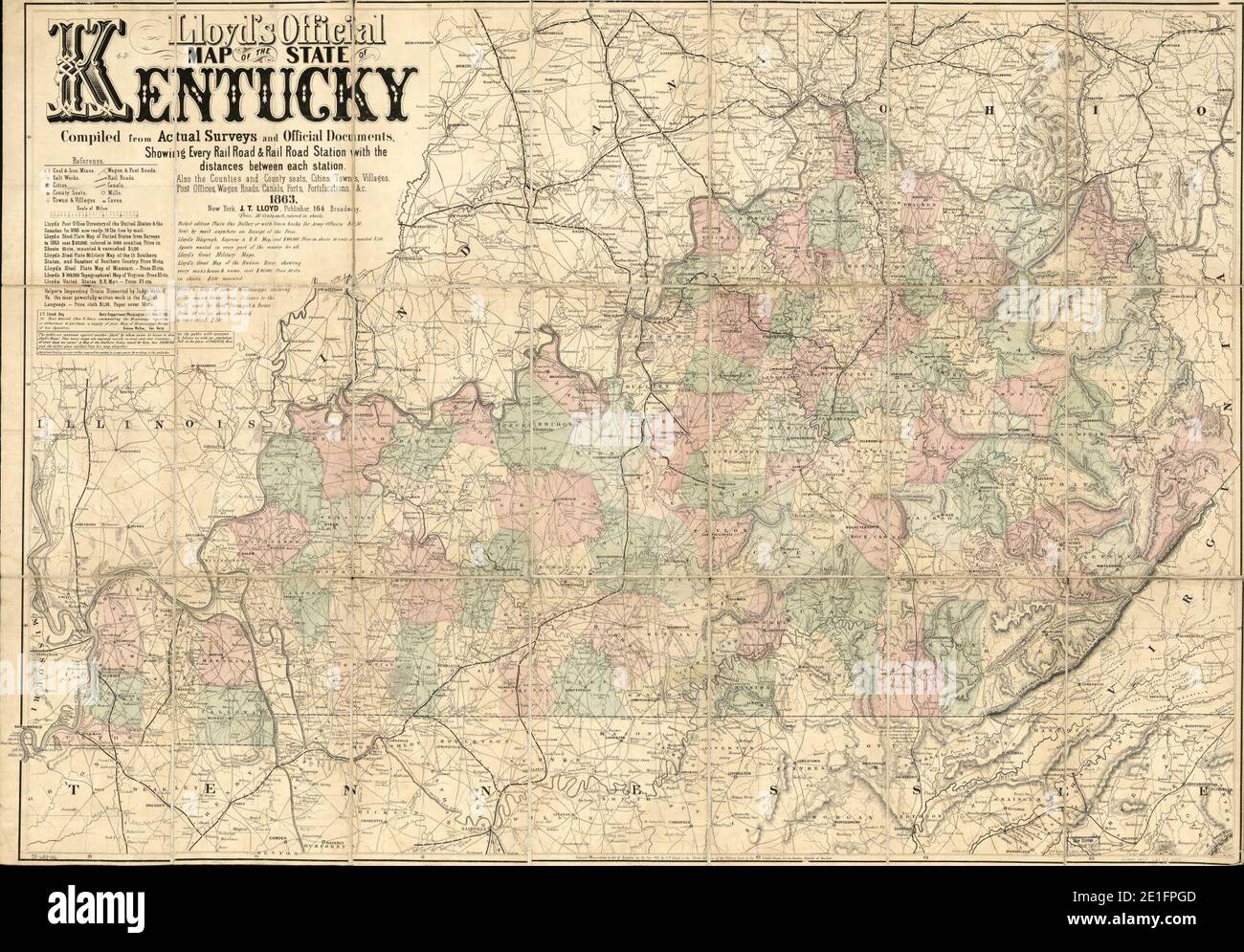 Lloyd's official map of the state of Kentucky compiled from actual ...