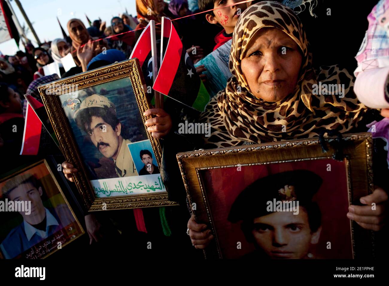 The widows of Abou Salim demonstrate in front of the Courthouse in ...